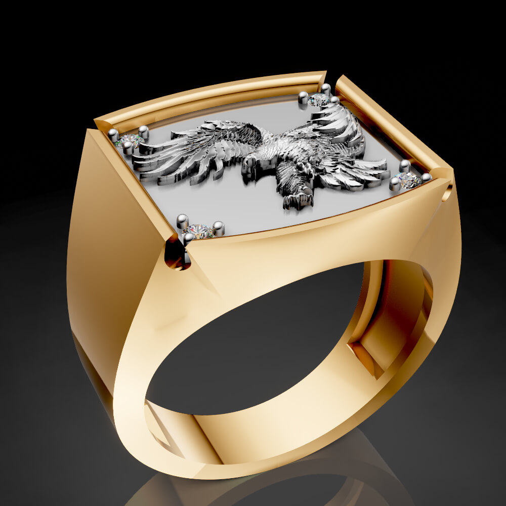Flying Eagle Ring - 3D Model by ZaraHM