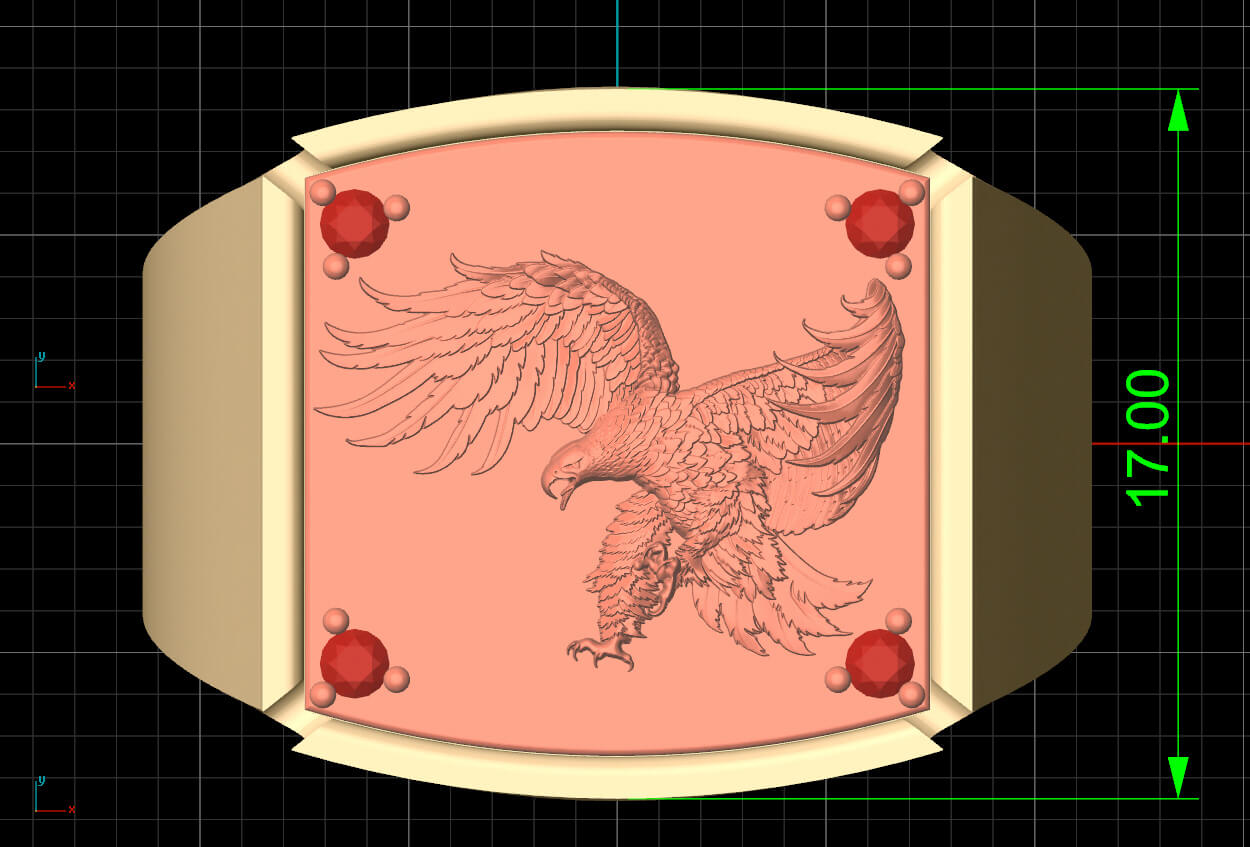 Flying Eagle Ring - 3D Model by ZaraHM