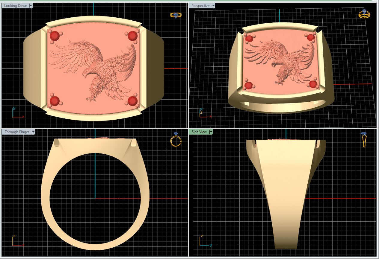 Flying Eagle Ring - 3D Model by ZaraHM