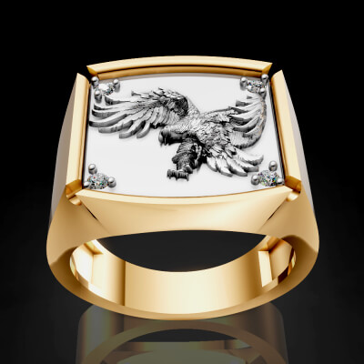 Flying Eagle Ring - 3D Model by ZaraHM