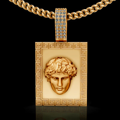 Greek Face Pendant - 3D Model by ZaraHM