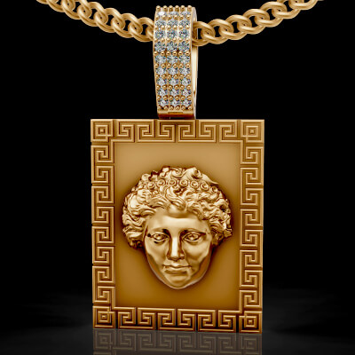 Greek Face Pendant - 3D Model by ZaraHM