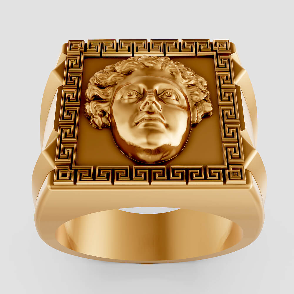 Greek Face Ring - 3D Model by ZaraHM
