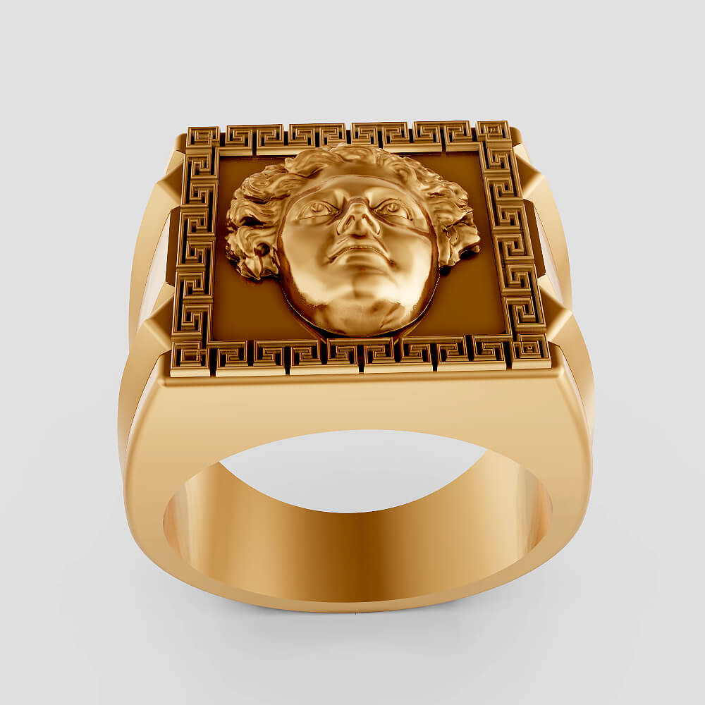 Greek Face Ring - 3D Model by ZaraHM