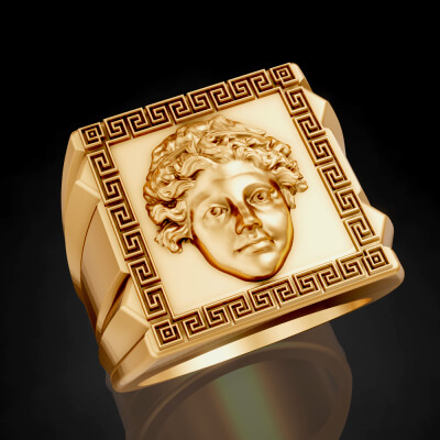 Greek Face Ring - 3D Model by ZaraHM