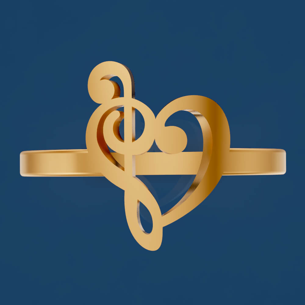 Heart Music Ring - 3D Model by ZaraHM