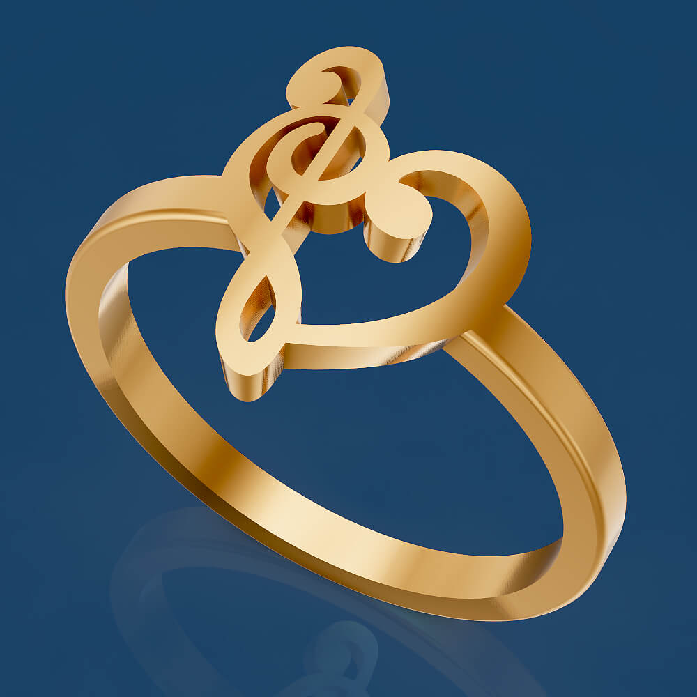 Heart Music Ring - 3D Model by ZaraHM
