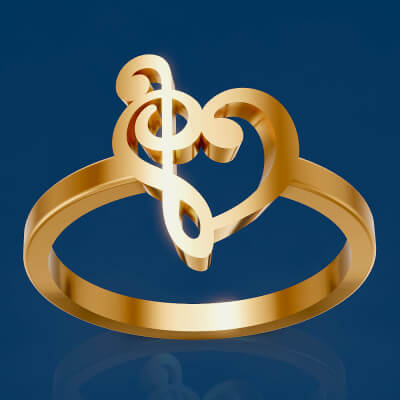 Heart Music Ring - 3D Model by ZaraHM
