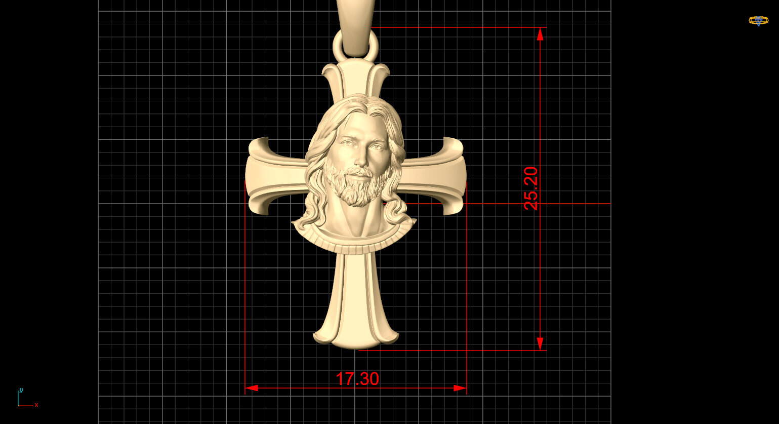 Jesus Christ Cross Pendant - 3D Model by ZaraHM