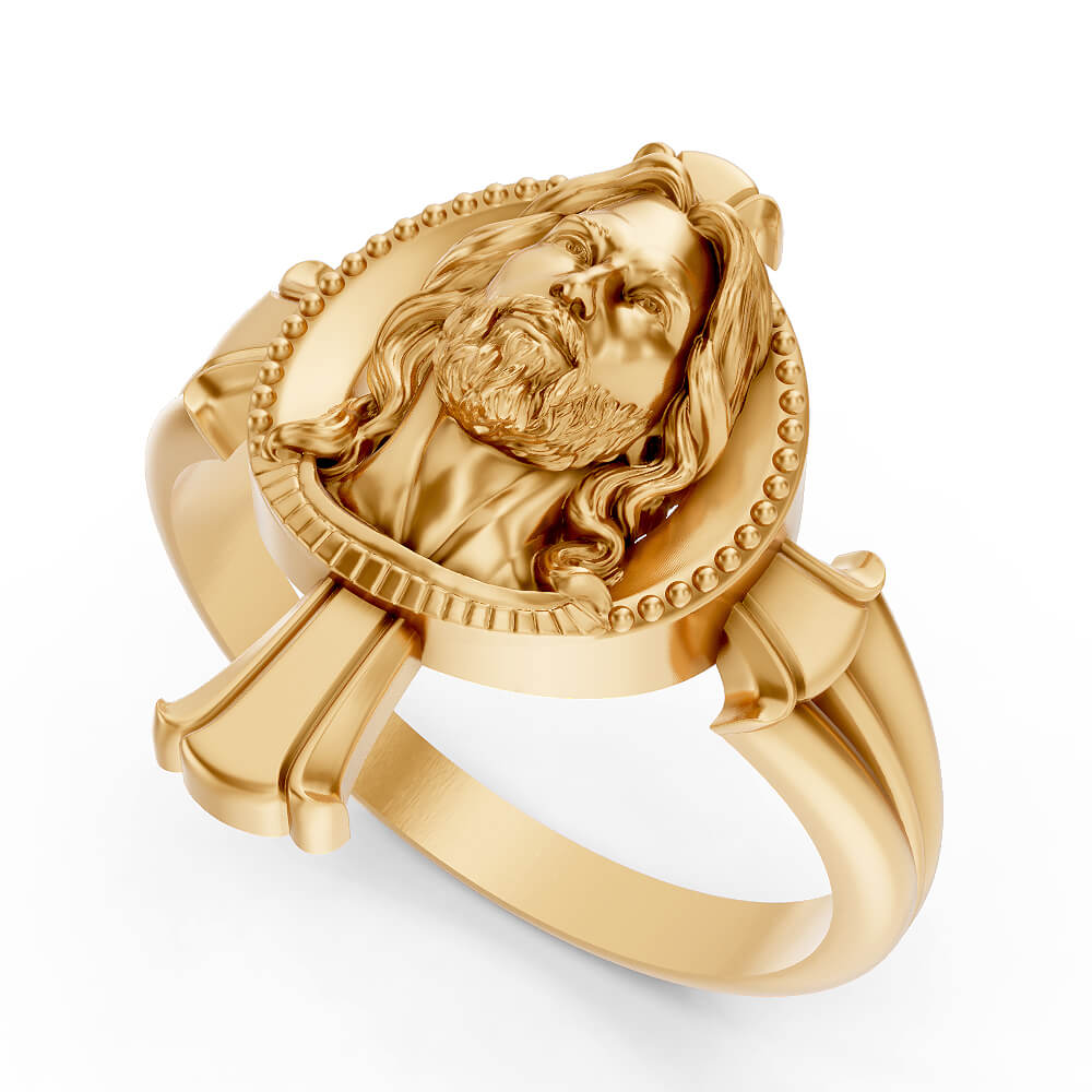 Jesus Christ Cross Ring - 3D Model by ZaraHM