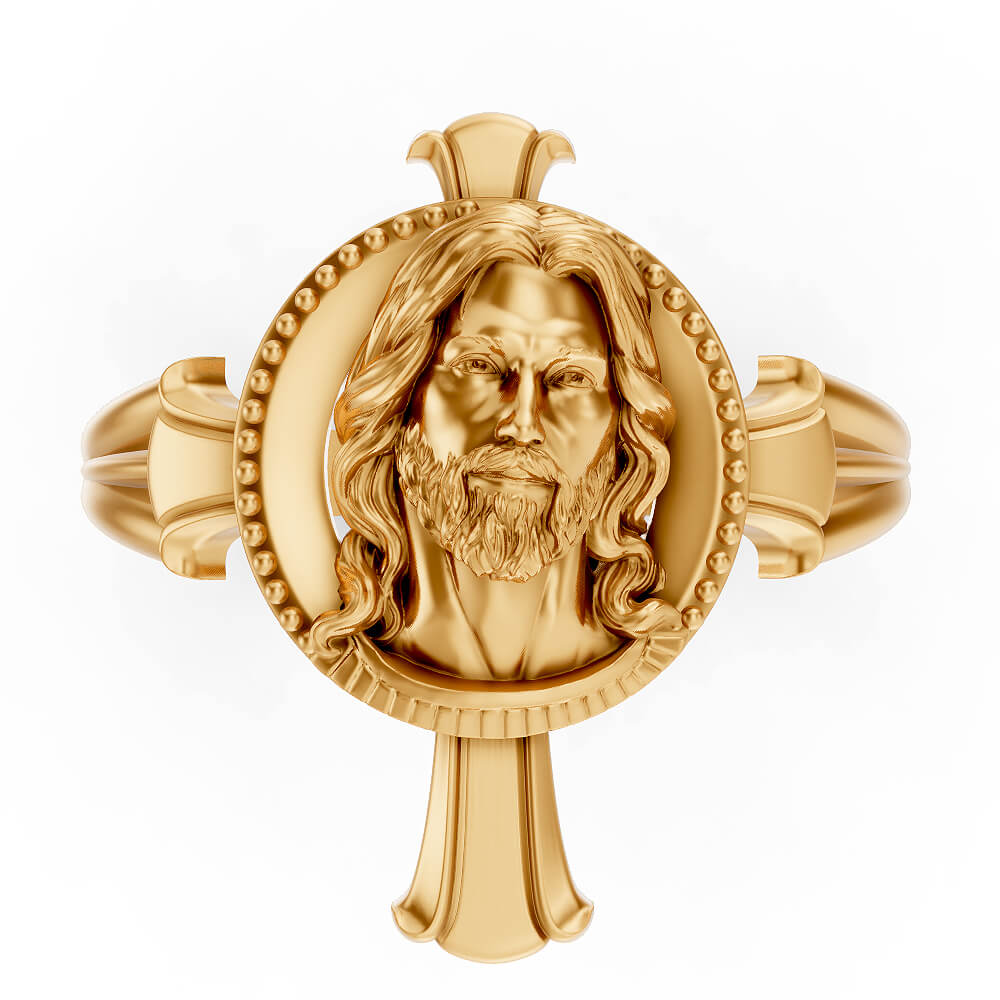 Jesus Christ Cross Ring - 3D Model by ZaraHM