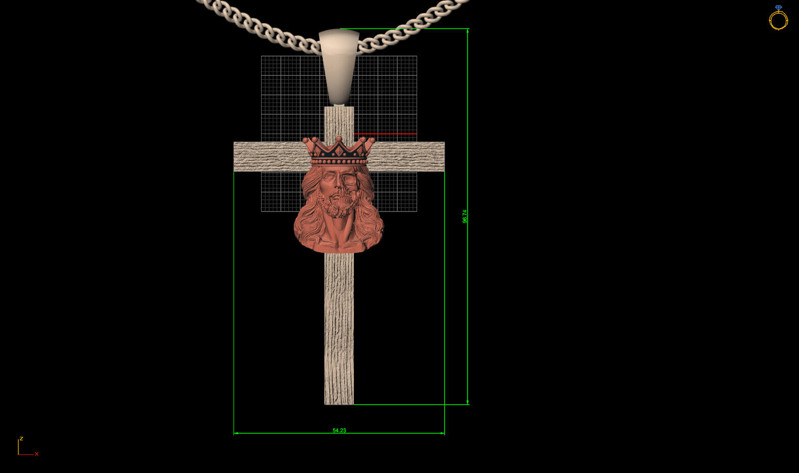 Jesus Christ Cross Skull Pendant - 3D Model by ZaraHM