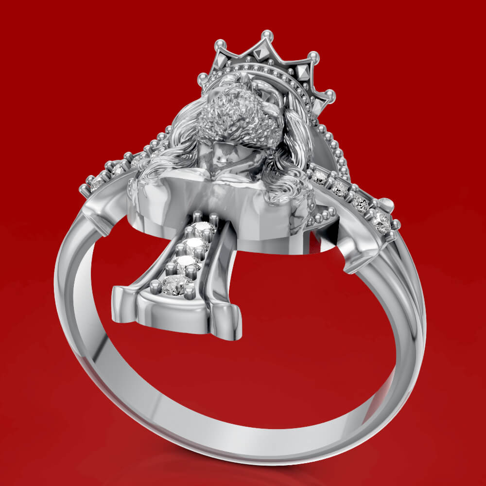 Jesus Christ Cross Skull Ring - 3D Model by ZaraHM