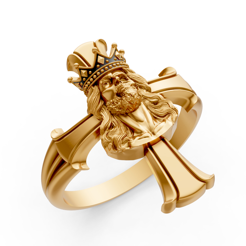 Jesus Christ Cross Skull Ring - 3D Model by ZaraHM
