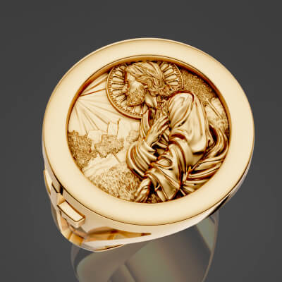 Jesus Christ Ring - 3D Model by ZaraHM