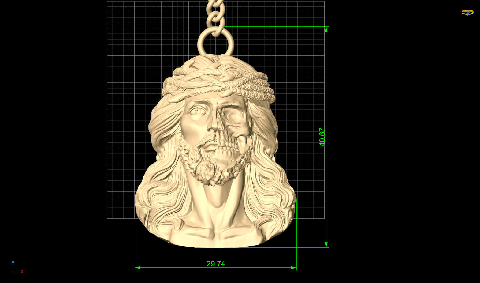 Jesus Christ Skull Key Holder - 3D Model by ZaraHM