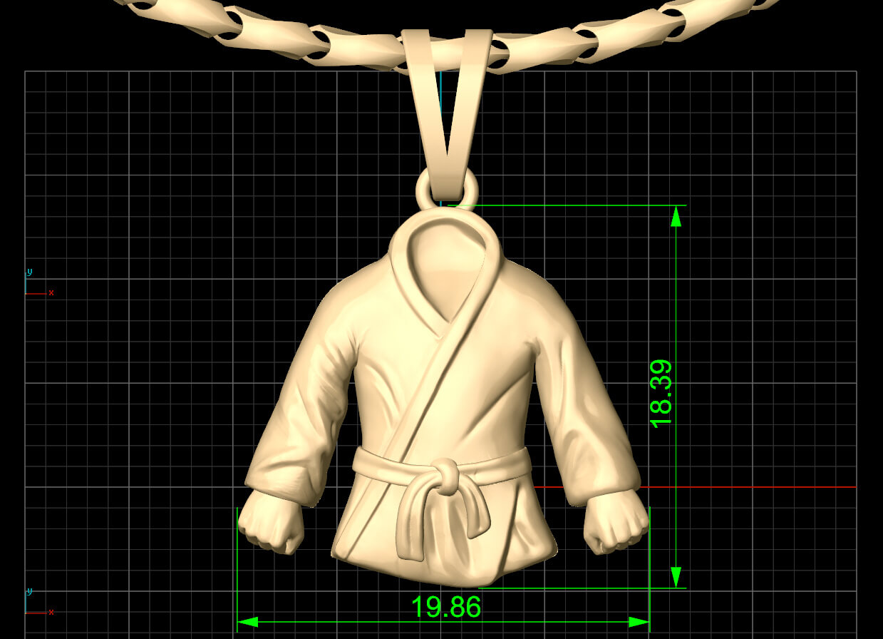 Karate Dress Pendant - 3D Model by ZaraHM