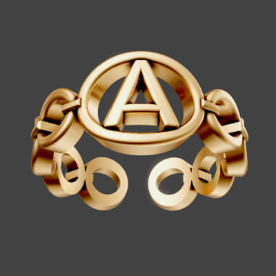 Letter A Ring - 3D Model by ZaraHM
