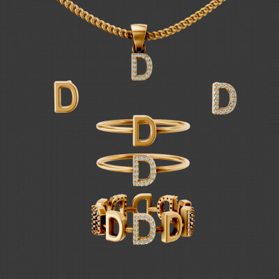 Letter D Set - 3D Model by ZaraHM