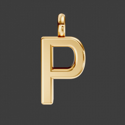 Letter P Pendant - 3D Model by ZaraHM