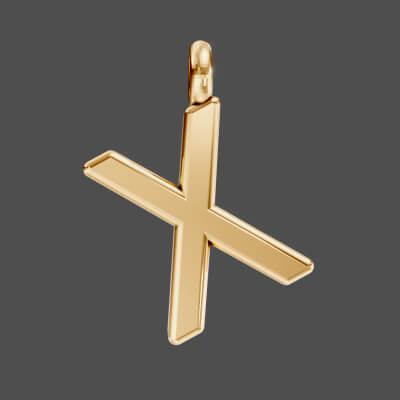 Letter X pendant - 3D Model by ZaraHM