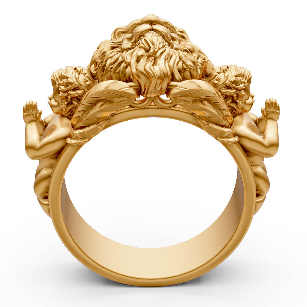 Lion Praying Baby Angel Ring - 3D Model by ZaraHM