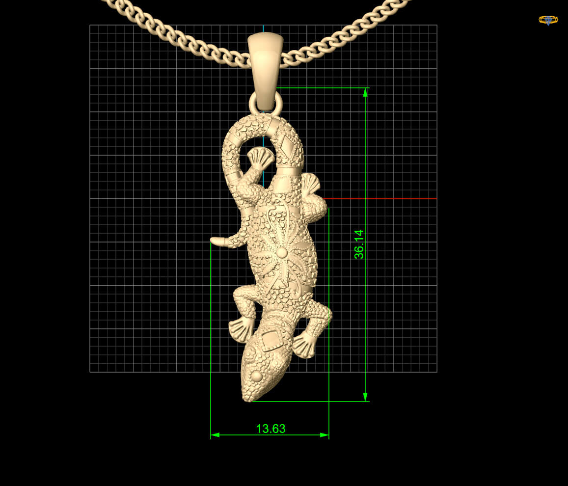 Lizard Pendant - 3D Model by ZaraHM