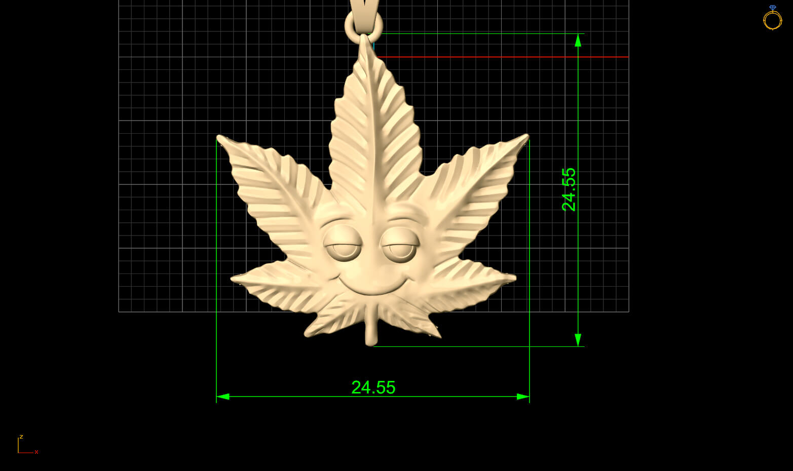 Marijuana Pendant - 3D Model by ZaraHM