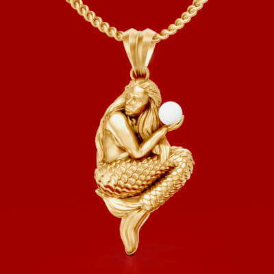 Mermaid Pearl Pendant - 3D Model by ZaraHM