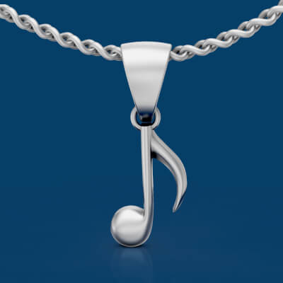 Music Notes Quaver Pendant - 3D Model by ZaraHM