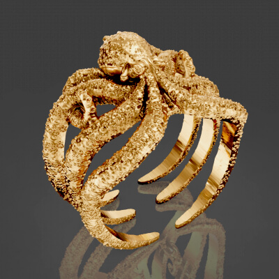 Octopus Ring - 3D Model by ZaraHM