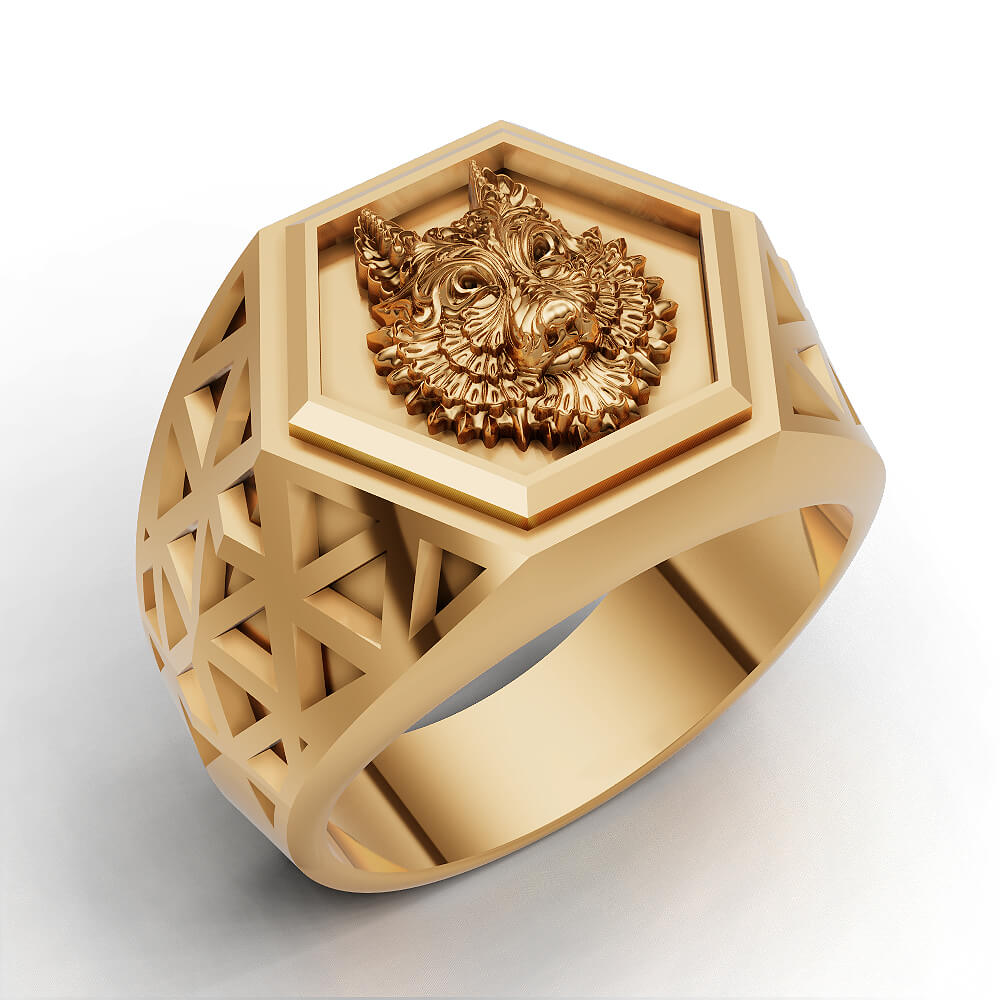 Ornamental Wolf Man Ring - 3D Model by ZaraHM