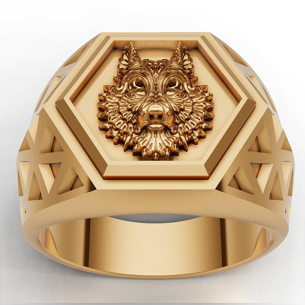 Ornamental Wolf Man Ring - 3D Model by ZaraHM