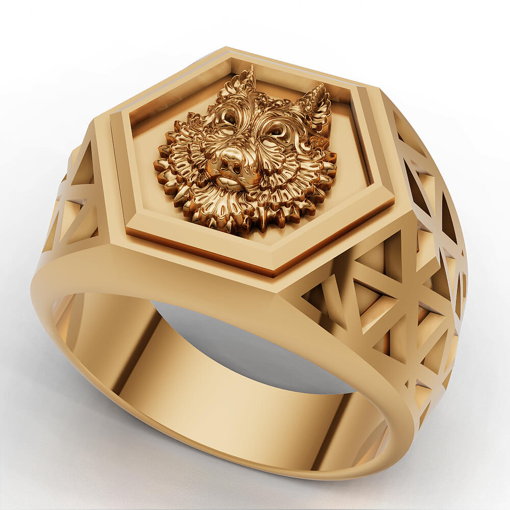 Ornamental Wolf Man Ring - 3D Model by ZaraHM