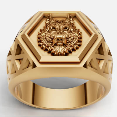 Ornamental Wolf Man Ring - 3D Model by ZaraHM