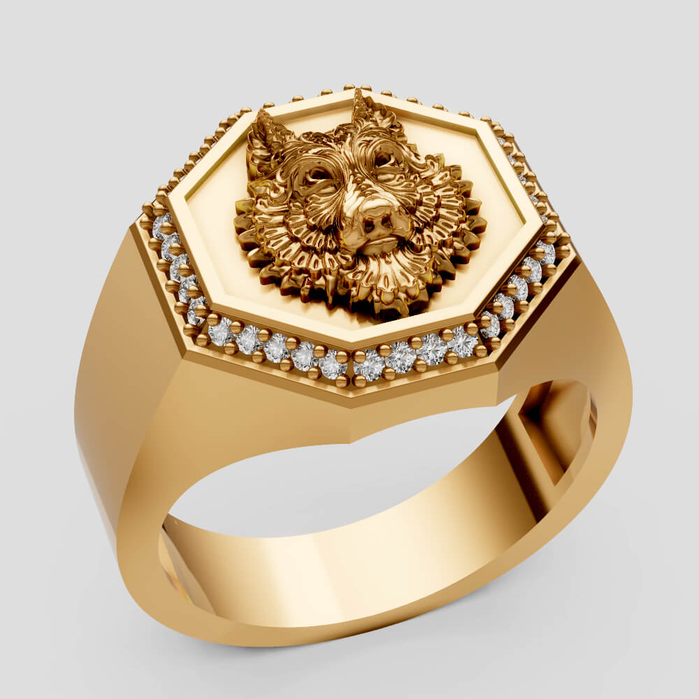 Ornamental Wolf Man Ring - 3D Model by ZaraHM