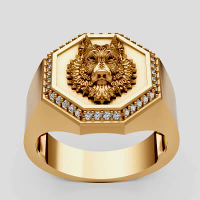 Ornamental Wolf Man Ring - 3D Model by ZaraHM