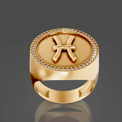 Pisces Ring Zodiac - 3D Model by ZaraHM