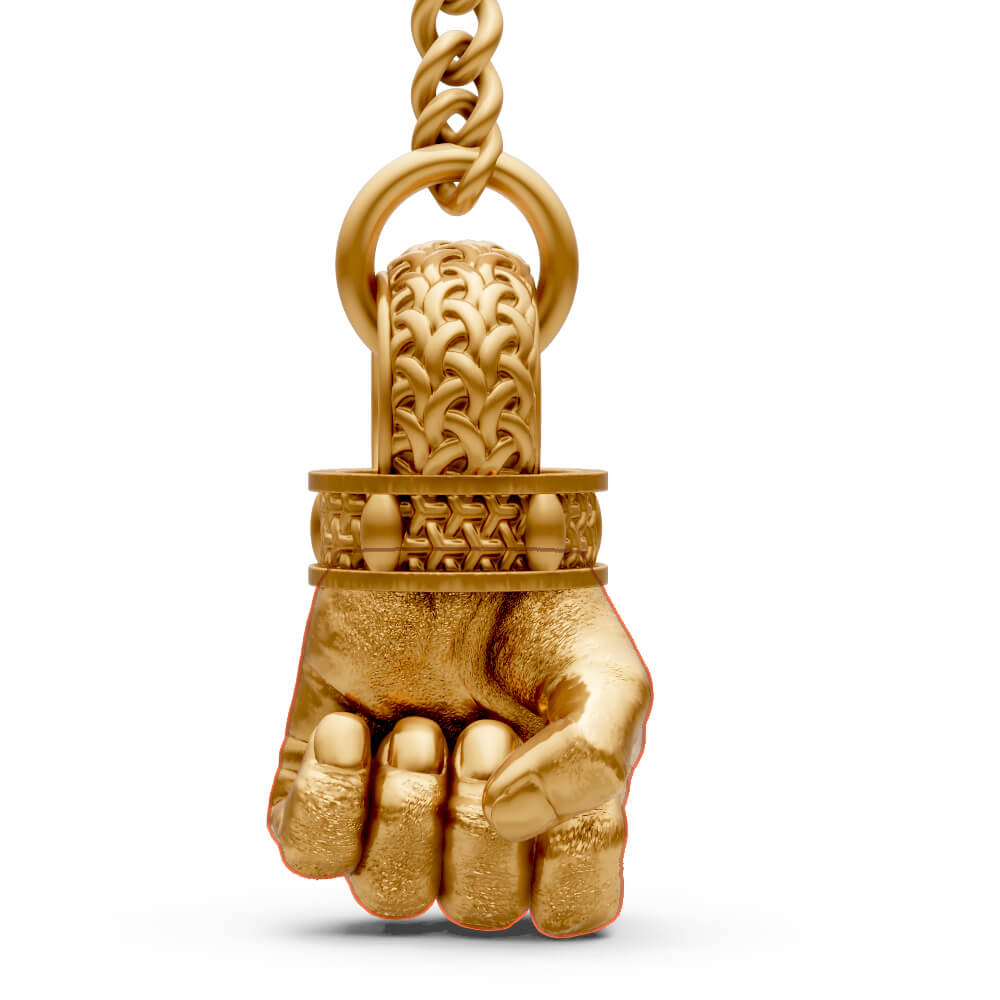 Punching Hand Fist Key Holder - 3D Model by ZaraHM