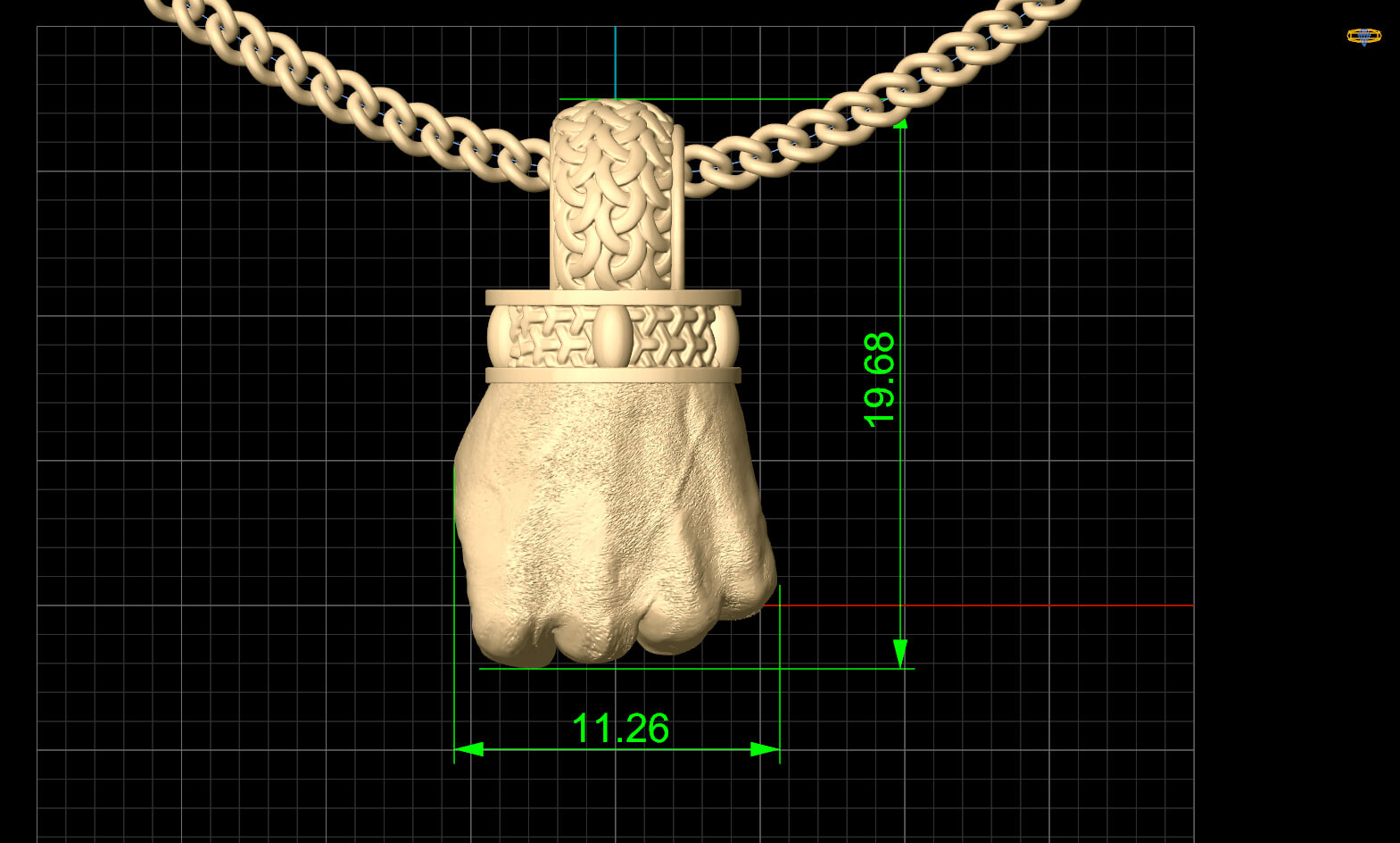 Punching Hand Fist Pendant - 3D Model by ZaraHM