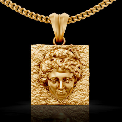 Renaissance Sculpture Greek Face Pendant - 3D Model by ZaraHM