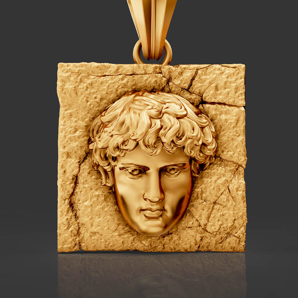 Renaissance Sculpture Greek Face Pendant - 3D Model by ZaraHM