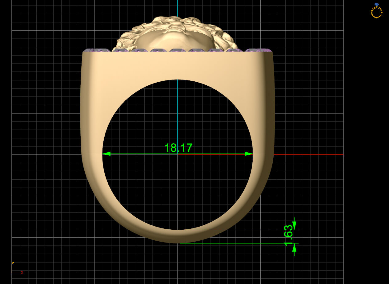 Renaissance Sculpture Greek Face Ring - 3D Model by ZaraHM