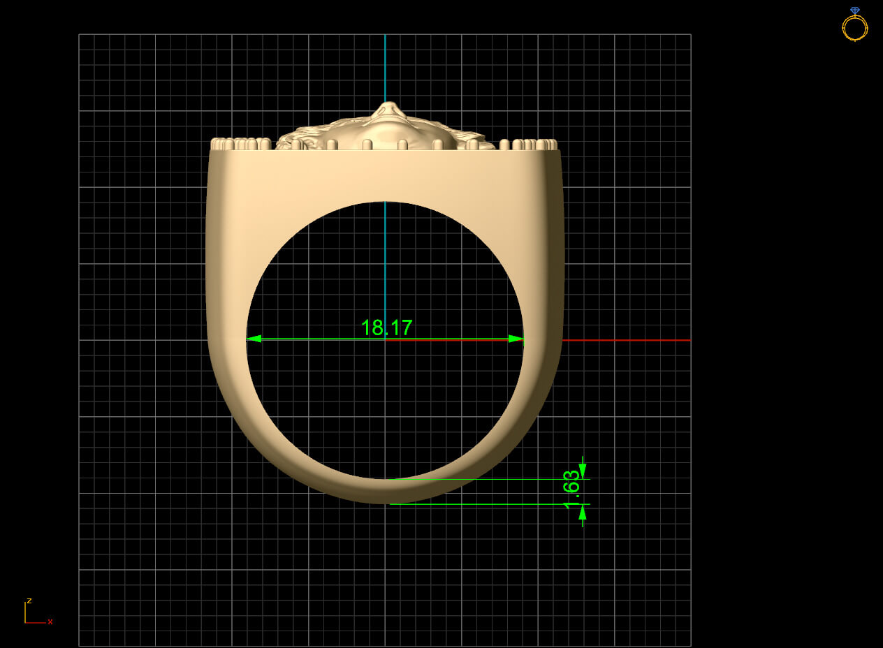 Renaissance Sculpture Greek Face Ring - 3D Model by ZaraHM