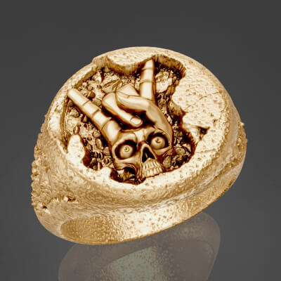 Rock Evil Ring - 3D Model by ZaraHM