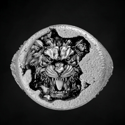 Rock Tiger Ring - 3D Model by ZaraHM