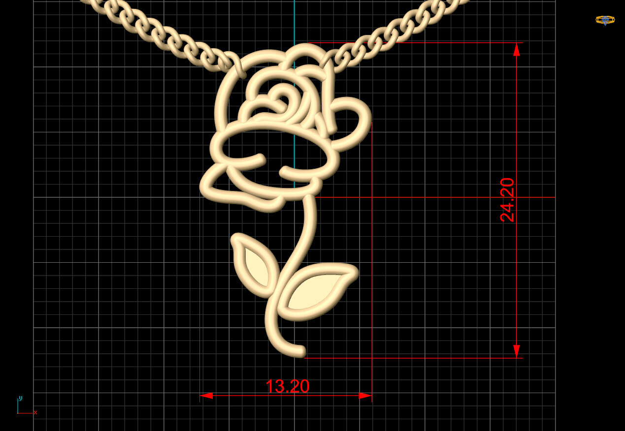 Rose Pendant - 3D Model by ZaraHM