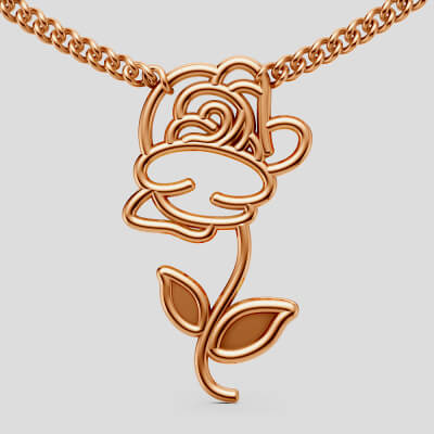 Rose Pendant - 3D Model by ZaraHM