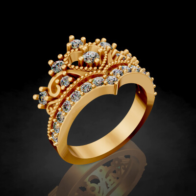 Royal Crown Ring - 3D Model by ZaraHM
