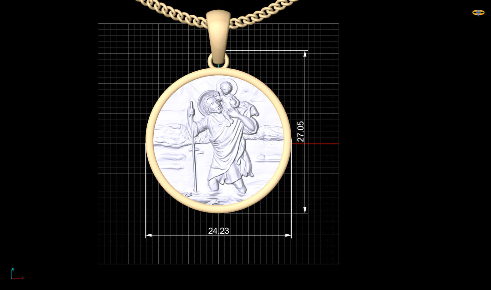Saint Christopher PENDANT - 3D Model by ZaraHM